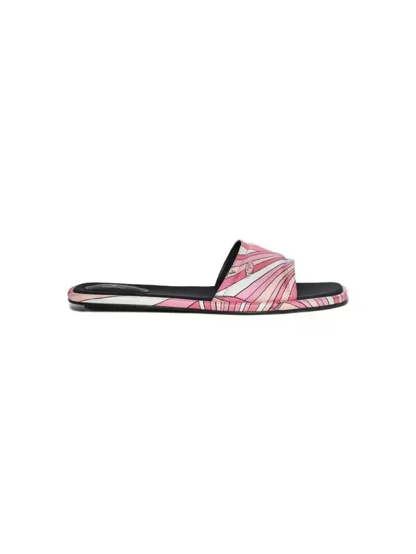 Emilio Pucci Printed Slide Sandals - Pink