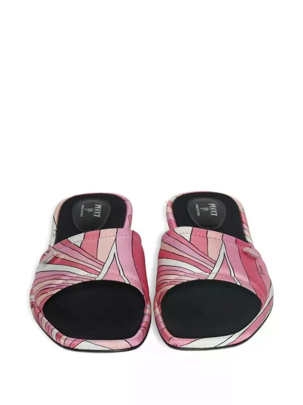 Emilio Pucci Printed Slide Sandals - Pink