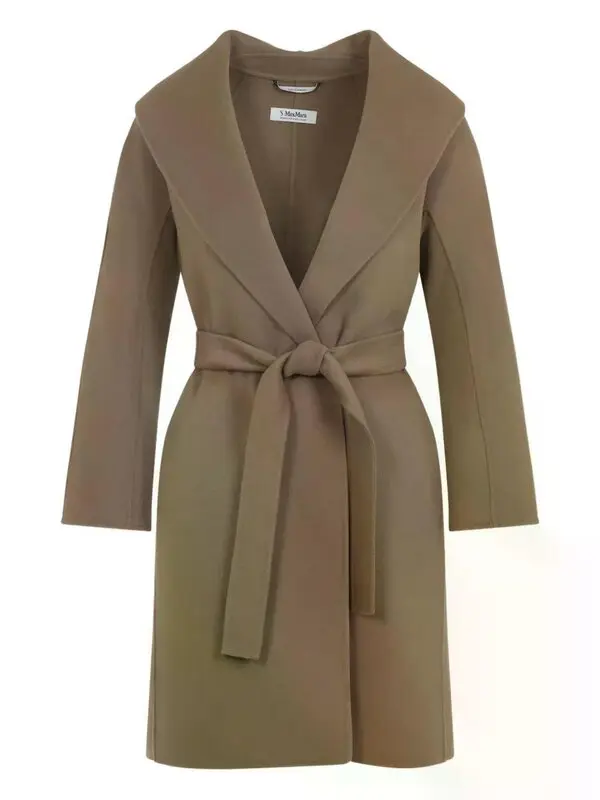 Max Mara Belted Wool Wrap Coat - Neutrals