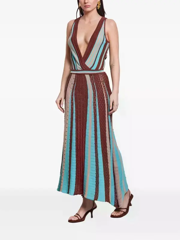 AKEP Striped Knitted Maxi Dress