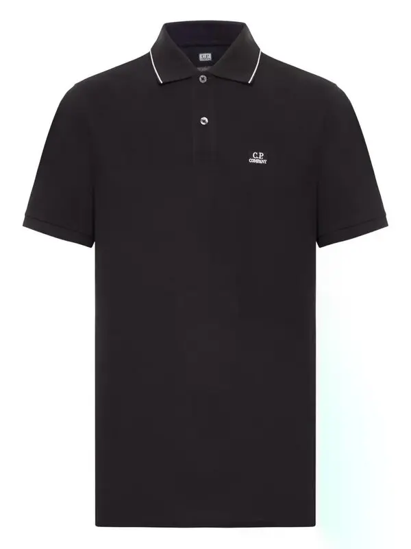 C.P. COMPANY Logo-detail Polo Shirt - Black