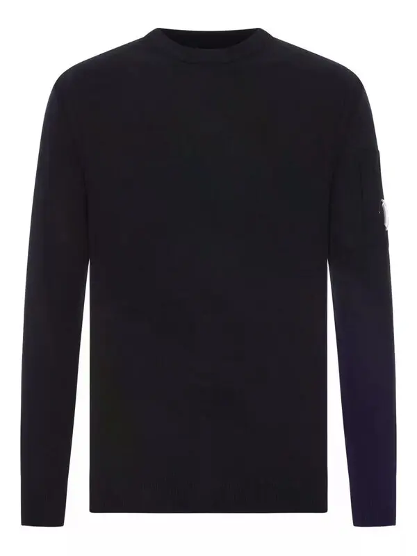 C.P. COMPANY Crew-neck Sweater With Pocket Detail - Black
