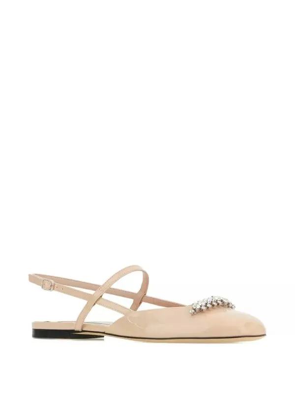 JIMMY CHOO Crystal-embellished Ballet Flats