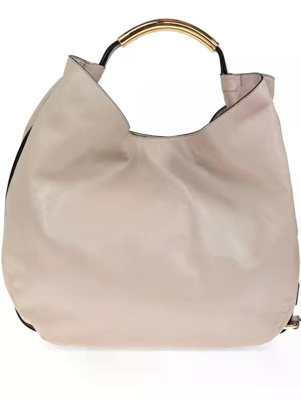 Moschino Leather Tote Bag - Neutrals
