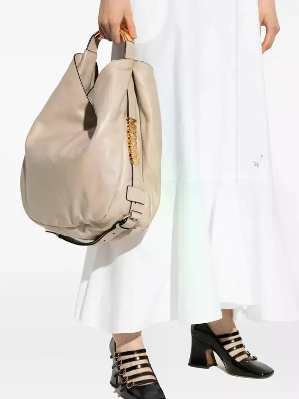 Moschino Leather Tote Bag - Neutrals