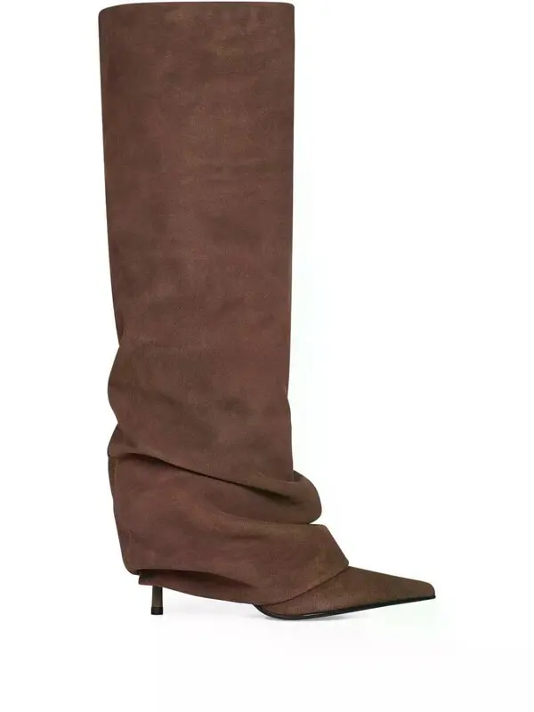 LE SILLA 85 Mm Draped-cuff Leather Boots
