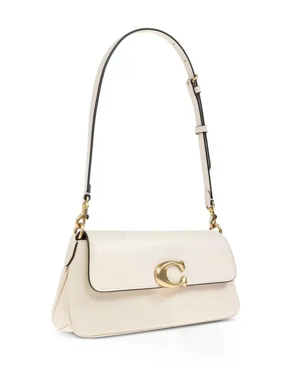 COACH Leather Shoulder Bag With Clasp Detail - Neutrals