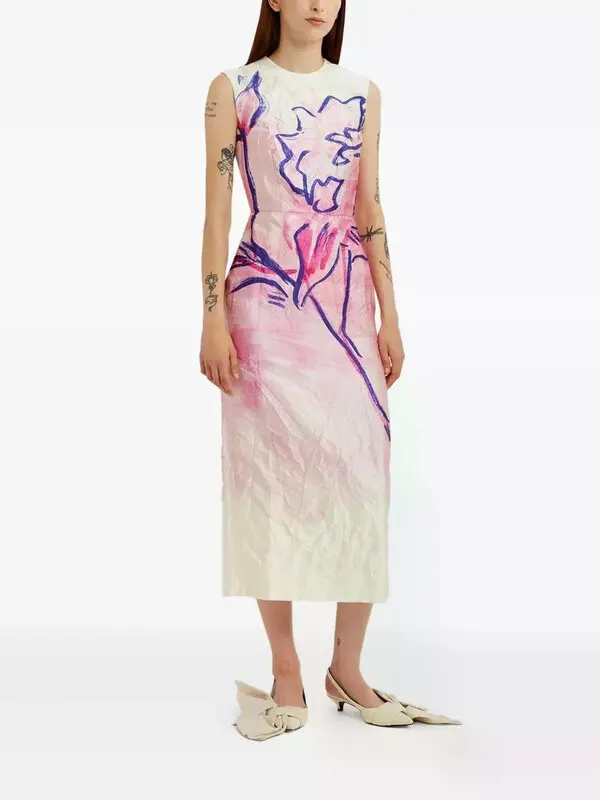 Erdem Floral-print Sleeveless Midi Dress - Pink
