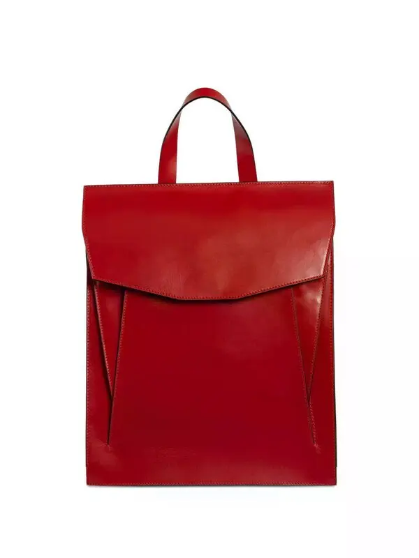 MERRYL TIELMAN Claudie Flap-pocket Leather Backpack - Red