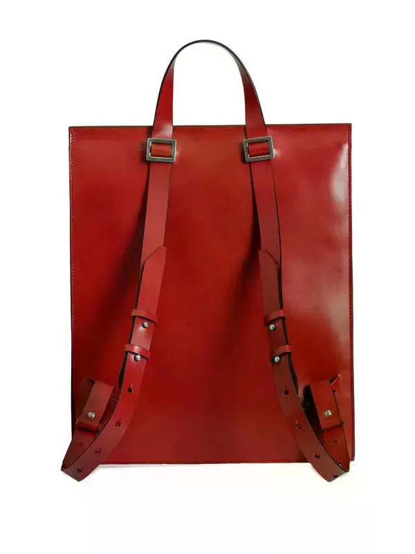 MERRYL TIELMAN Claudie Flap-pocket Leather Backpack - Red
