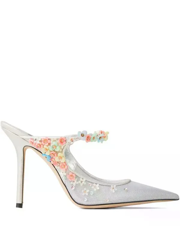 JIMMY CHOO 100mm Bing Daisy Pumps - Silver