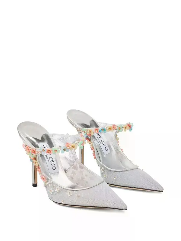 JIMMY CHOO 100mm Bing Daisy Pumps - Silver
