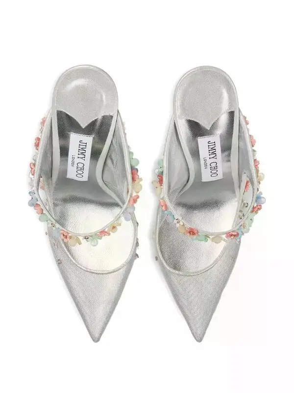 JIMMY CHOO 100mm Bing Daisy Pumps - Silver