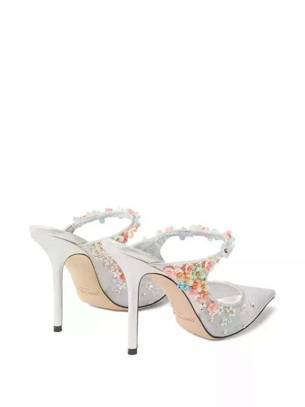 JIMMY CHOO 100mm Bing Daisy Pumps - Silver