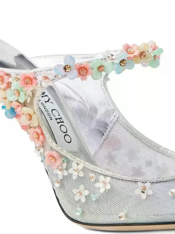 JIMMY CHOO 100mm Bing Daisy Pumps - Silver