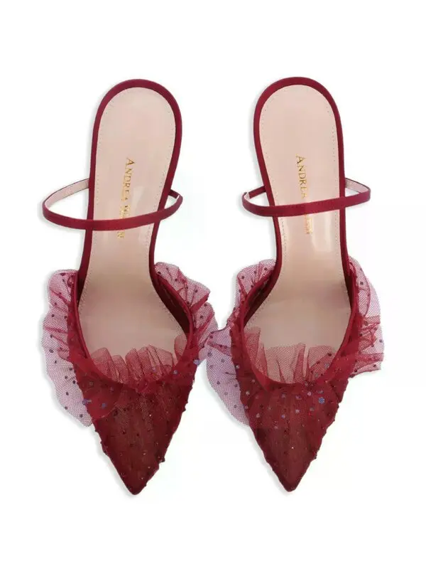 ANDREA WAZEN 75mm Franca Ruffled Mules