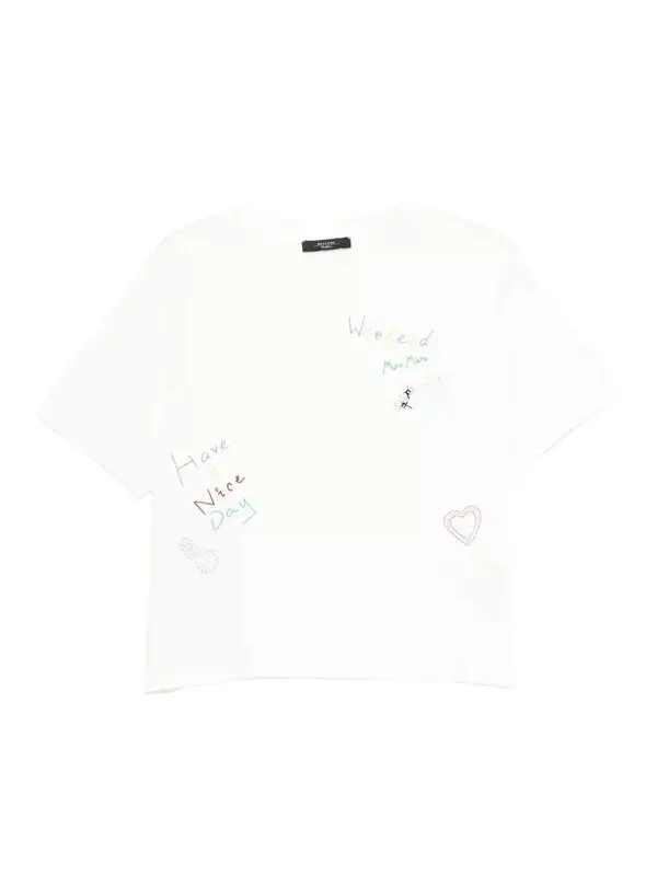 Max Mara Embroidered T-shirt - White