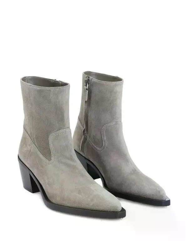 STUART WEITZMAN 60mm Suede Heeled Cowboy Boots - Grey