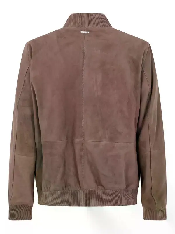 Michael Kors Ribbed-cuff Suede Bomber Jacket - Brown