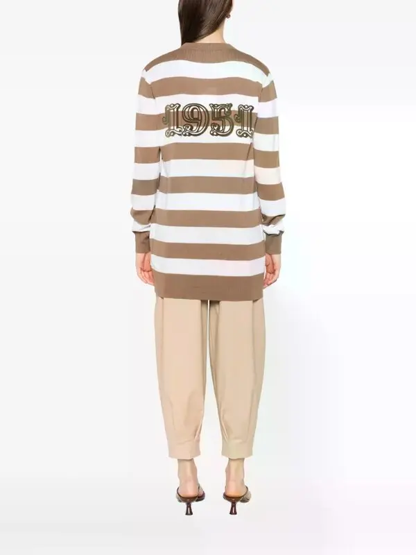 Max Mara Striped V-neck Cardigan - Brown