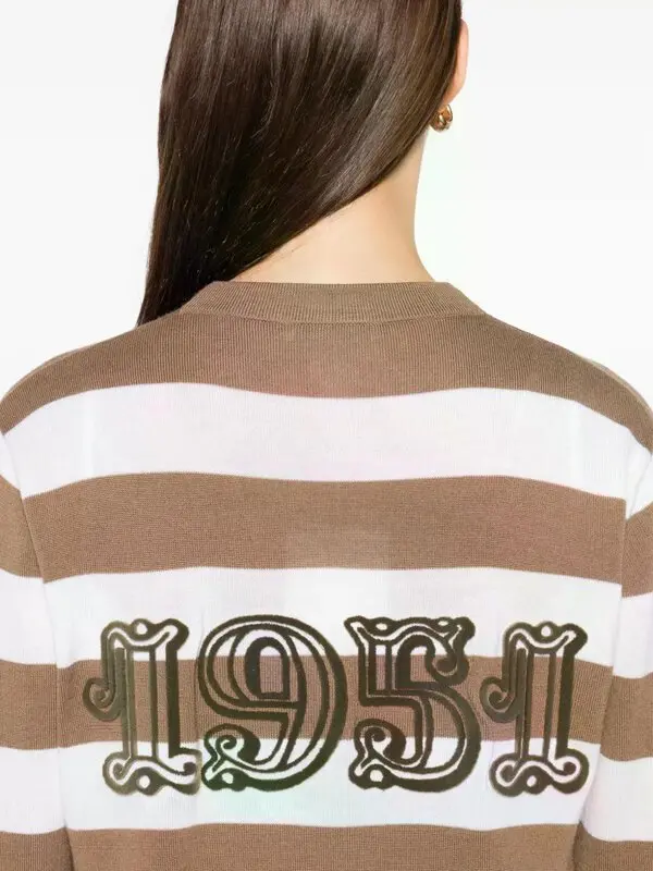 Max Mara Striped V-neck Cardigan - Brown