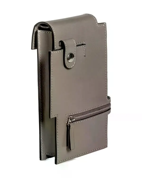 MERRYL TIELMAN Mini Leather Flap Pocket Bag - Grey
