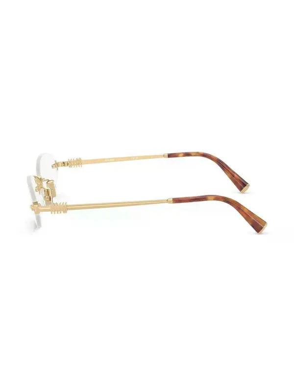 Miu Miu Logo-plaque Round-frame Glasses