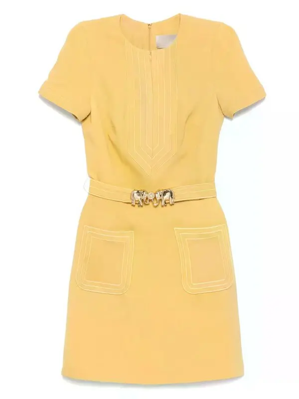 Elie Saab Elephant-buckle Short Dress - Neutrals