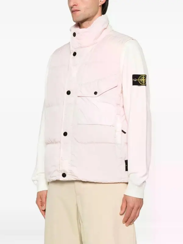 Stone Island Compass-motif Quilted Vest - Pink