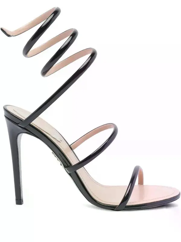 Rene Caovilla Cleo Spiral-wrap Patent-leather Sandals