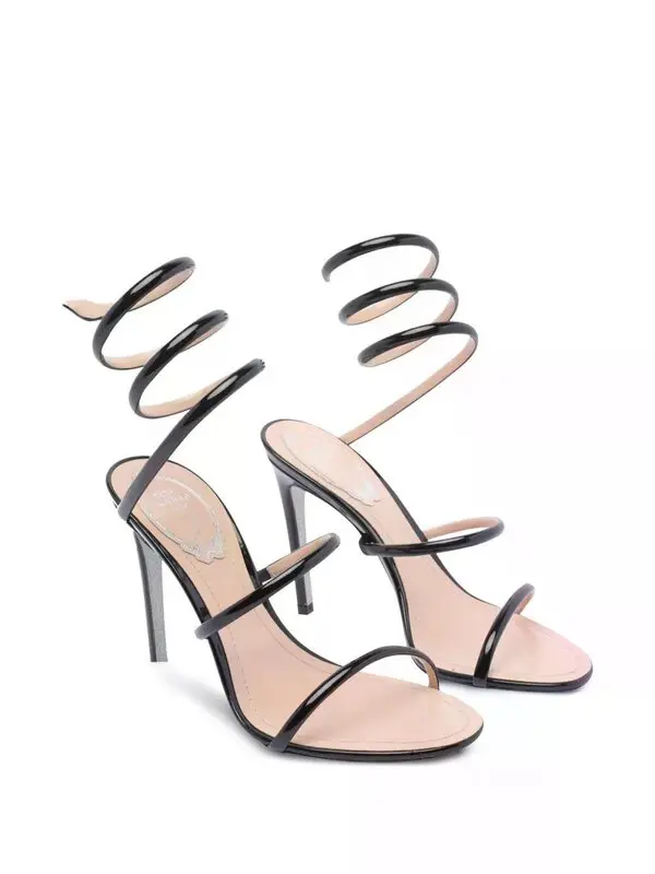 Rene Caovilla Cleo Spiral-wrap Patent-leather Sandals