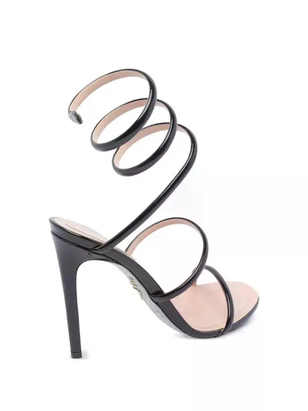 Rene Caovilla Cleo Spiral-wrap Patent-leather Sandals