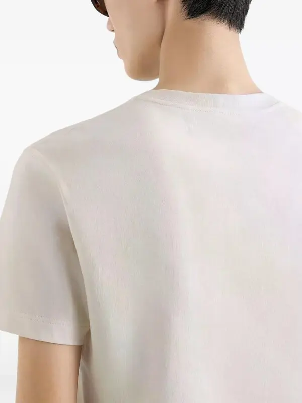 Dolce & Gabbana Logo-appliqué Crew-neck T-shirt - Neutrals