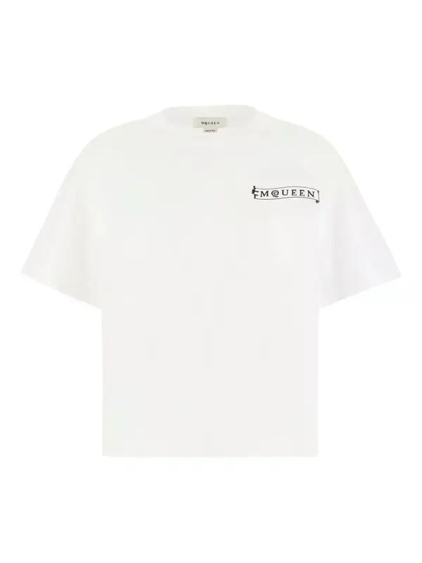 Alexander McQueen Banner Logo-print T-shirt - White