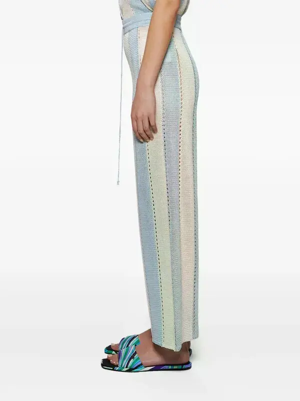 Calle Del Mar Cabana Stripes Knit Trousers - Blue