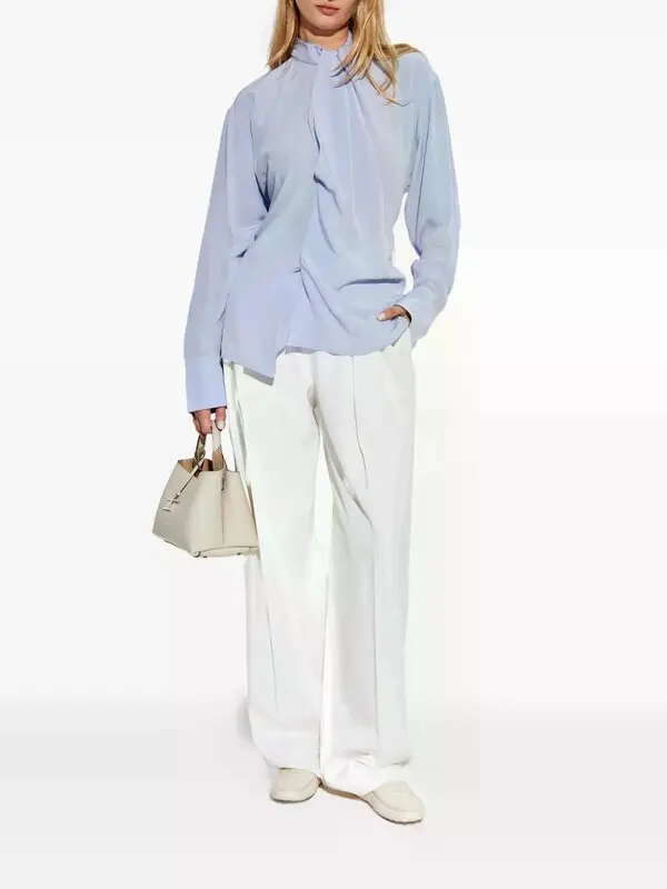 Victoria Beckham Draped Silk Blouse - Blue