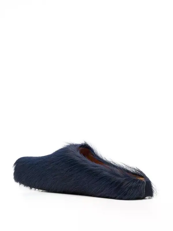 Marni Fussbet Calf-hair Slippers - Blue