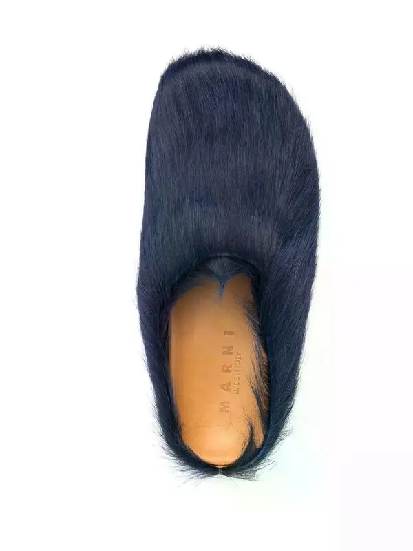 Marni Fussbet Calf-hair Slippers - Blue