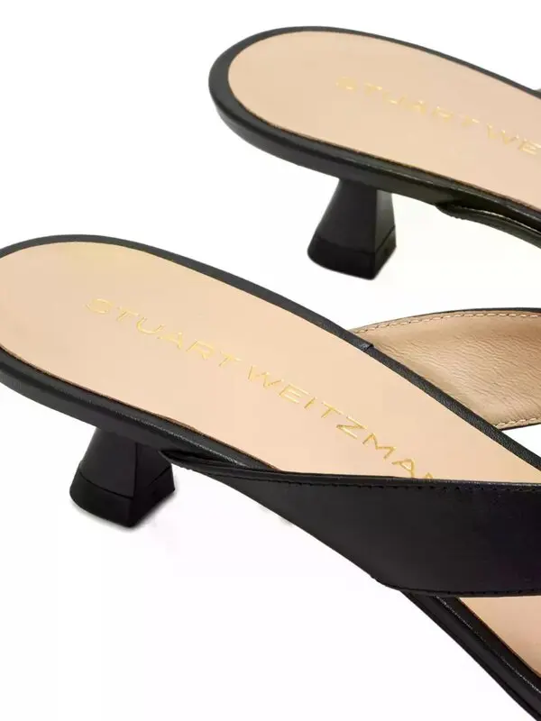 STUART WEITZMAN 35mm Rio Leather Heeled Sandals - Black