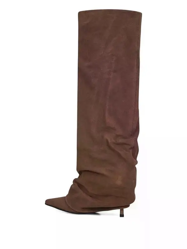 LE SILLA 85 Mm Draped-cuff Leather Boots