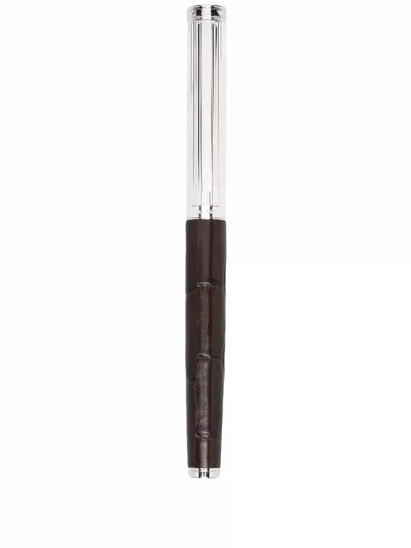 ASPINAL OF LONDON Croc-effect Rollerball Pen - Brown