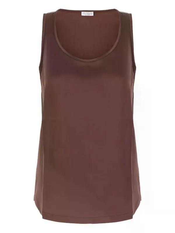 Brunello Cucinelli Sequin-trimmed Sleeveless Top