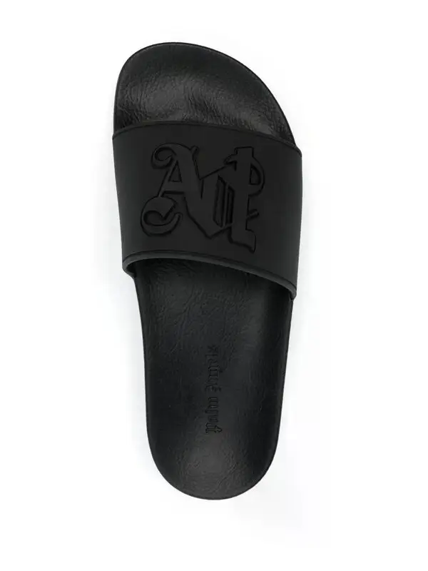 Palm Angels Rubberised Monogram Flat Slides