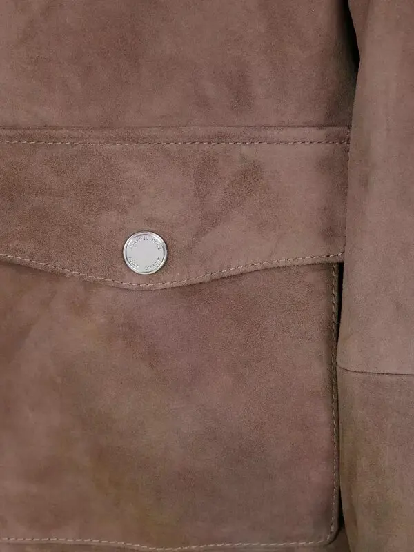 Michael Kors Ribbed-cuff Suede Bomber Jacket