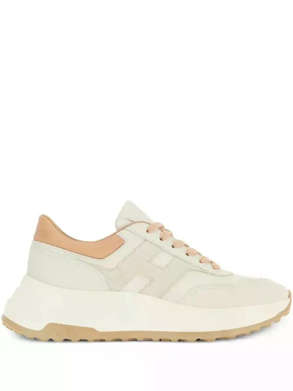 Hogan Hi-fi Panelled Leather Trainers - Neutrals