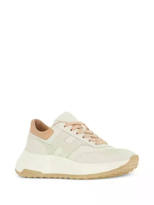 Hogan Hi-fi Panelled Leather Trainers - Neutrals