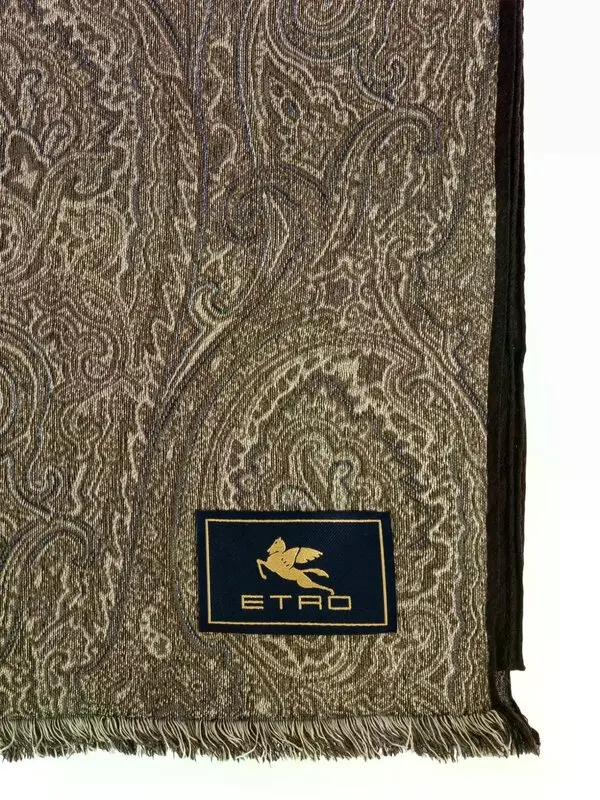 Etro Paisley-pattern Fringed Scarf - Brown