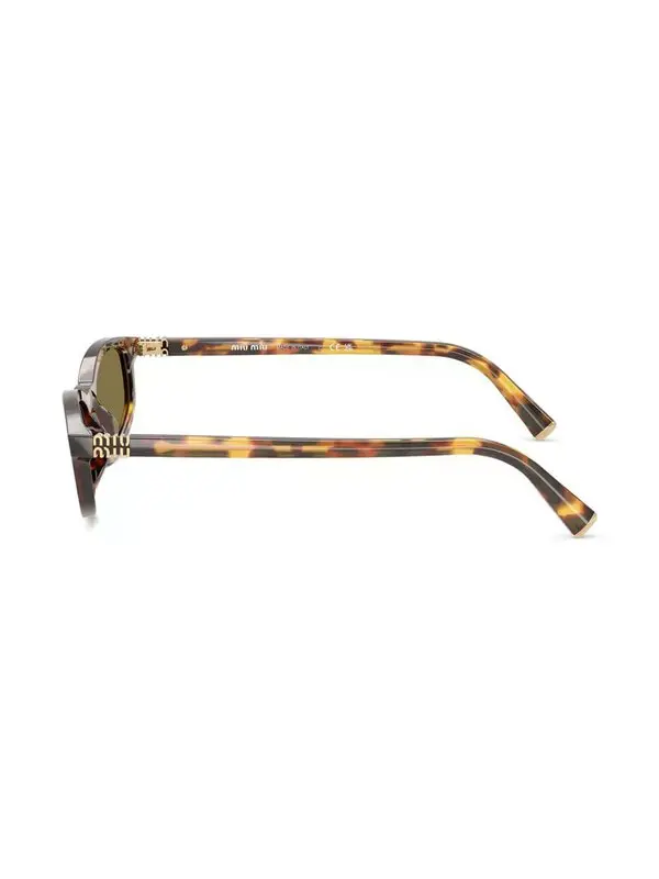 Miu Miu Tortoiseshell Effect Oval Sunglasses