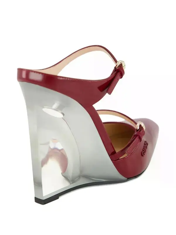 Gucci Buckle-detail Wedge Mules - Red