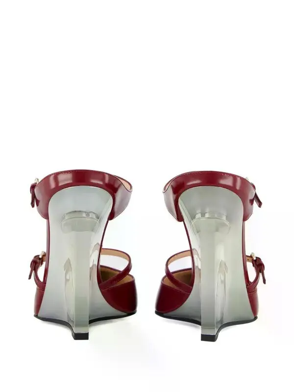 Gucci Buckle-detail Wedge Mules - Red
